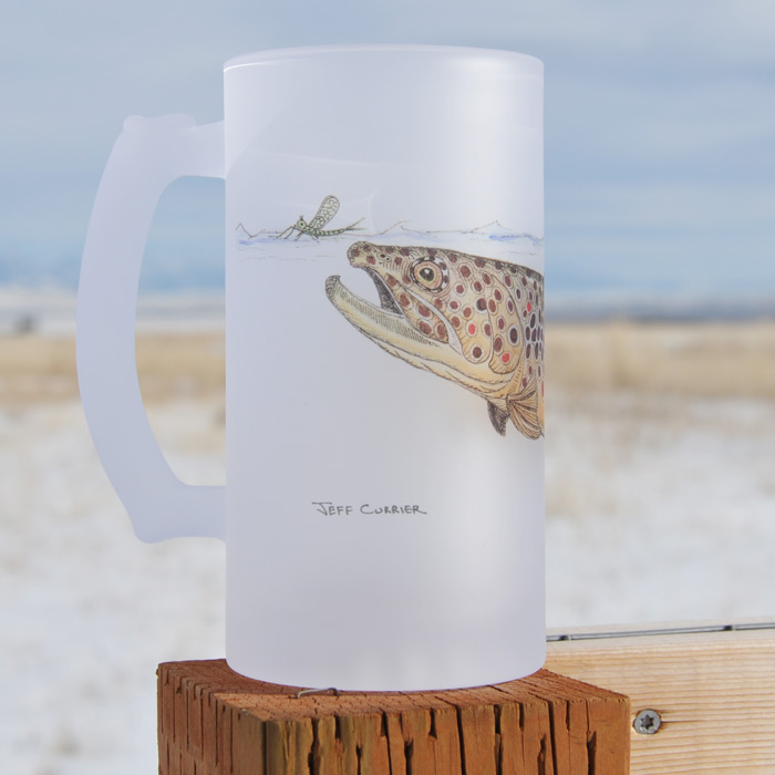 Swimming Brown Trout | Frosted Mug | Jeff Currier – Jeff Currier