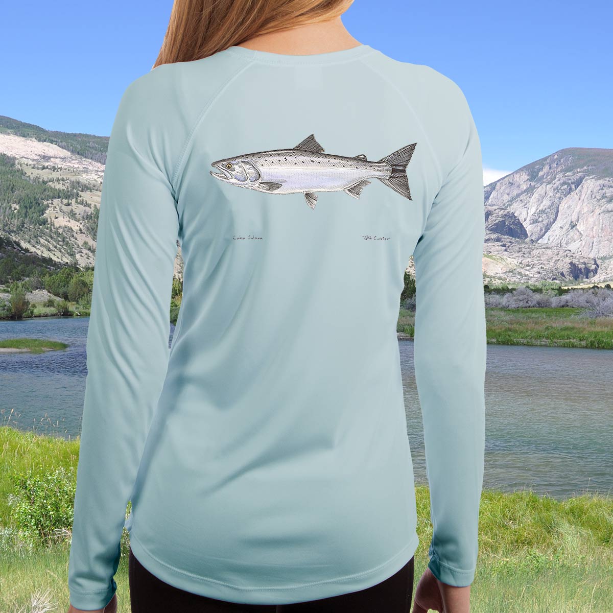 Coho Salmon | Ladies Solar Long Sleeve Shirt – Jeff Currier